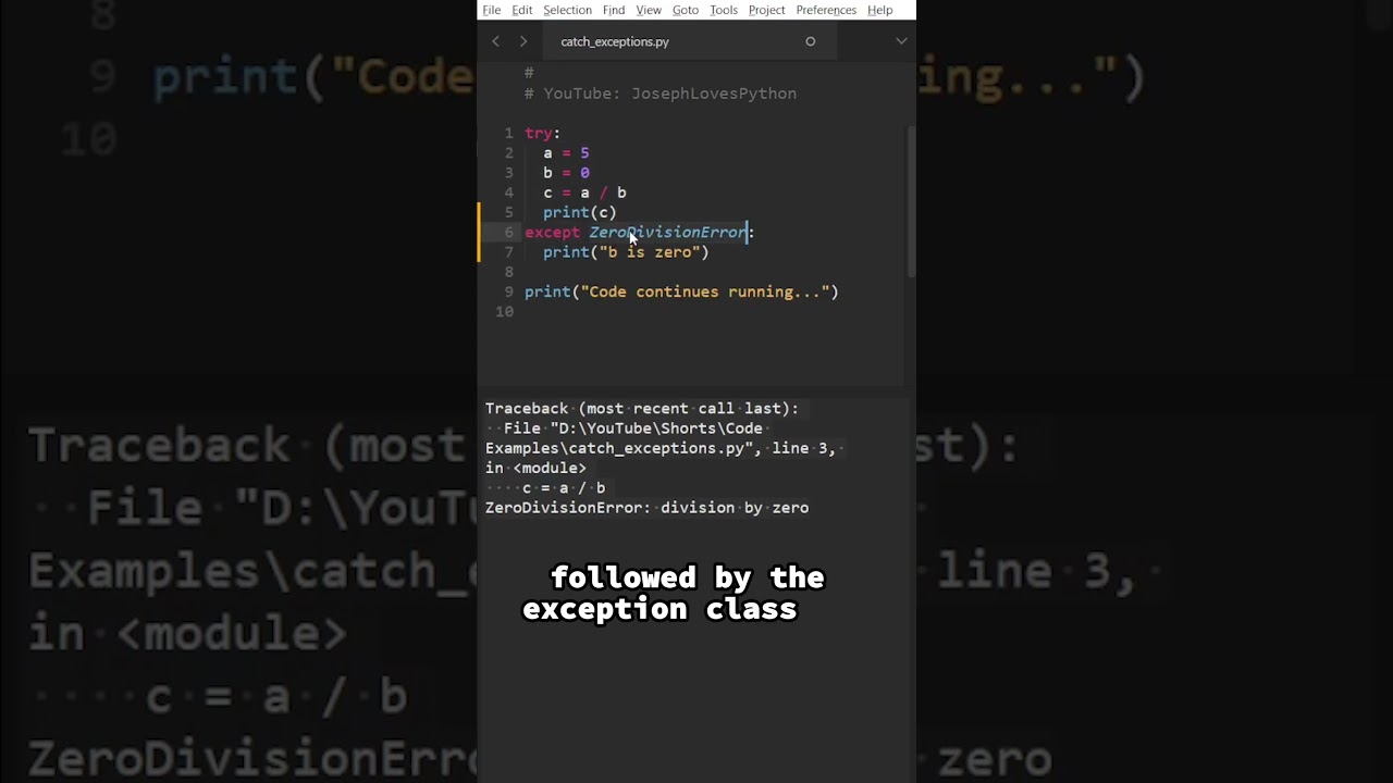 Python Exceptions: Don't Catch Them All!
