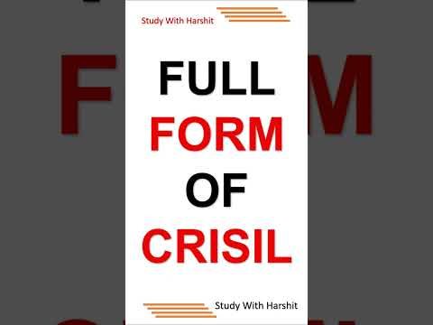 FULL FORM OF CRISIL || WHAT IS THE FULL FORM OF CRISIL ?