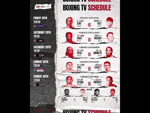 🥊 Boxing UK TV Schedule 🇬🇧 - 📅 28-29th Jun
