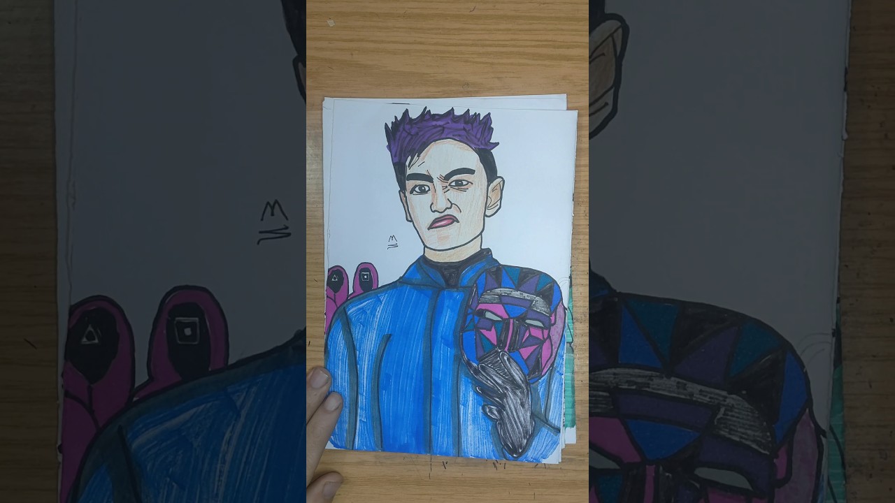 drawing thanos from squidgame 2 #ardrawing