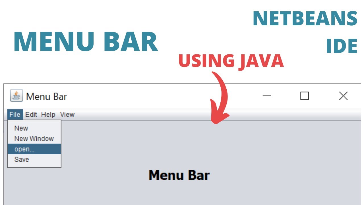 How to create Menu Bar in java Netbeans || GUI || jmenu || java swing ||