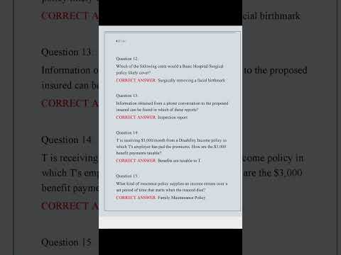 Xcel Life Insurance Final Exam Questions and Answers