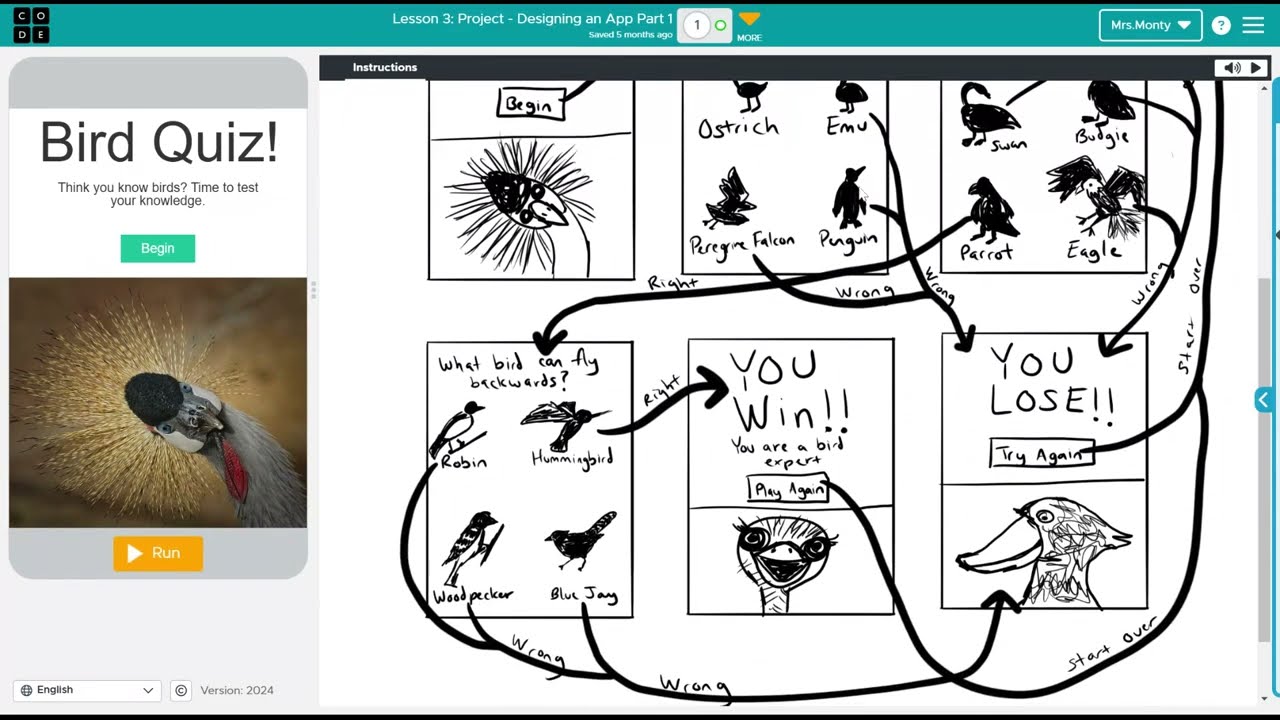 Code.org Computer Science Principles Unit 3: Project - Designing an App