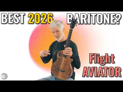 Flight AVIATOR-CE Solid Mango Top Baritone Ukulele w/ Pickup | Reverb