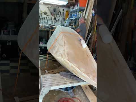 Daddy hard at work ! #homemadecrafts #canoe #pirogue