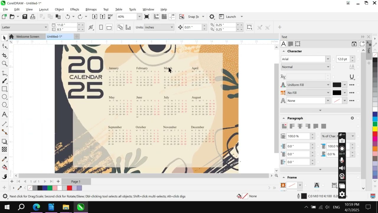 2025 Kids Wall Calendar | Colorful Printable PDF, SVG, PNG | Classroom & Home Planner #calendar
