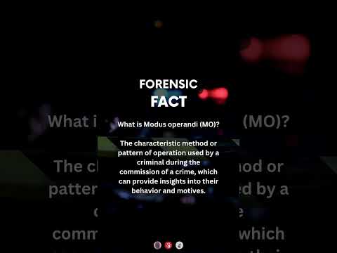 What is Modus operandi? | #forensicscience #forensics #crimesceneinvestigation