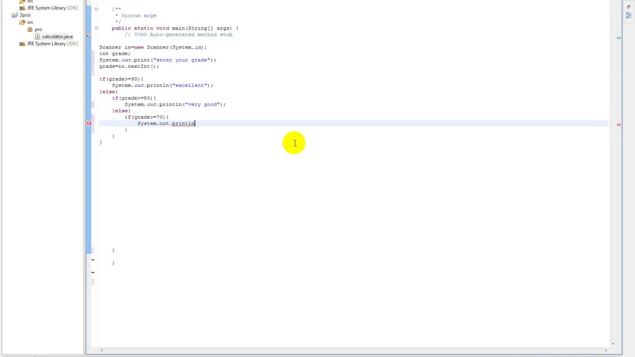 students grades use if else in java