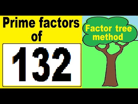 Prime factors of 132. Prime factors decomposition of 132. Factor tree method.
