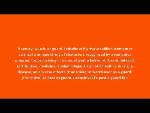 what is the meaning of sentinel
