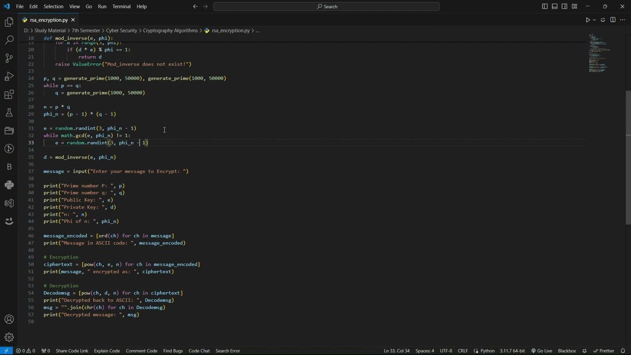 RSA Encryption & Decryption: Explained with Python | Cyber Security Project