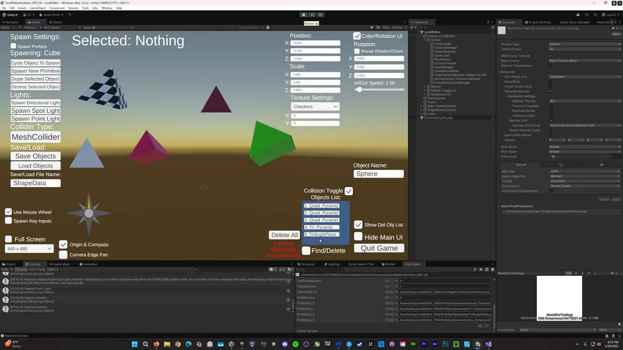 Runtime Level Editor 3D | Texture & UV's Update | Unity Asset Demo Video
