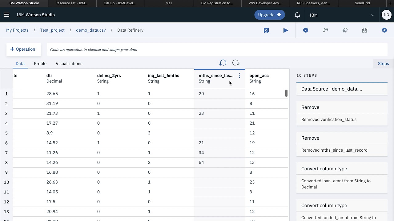 Data refinery Tutorial on IBM Watson Studio