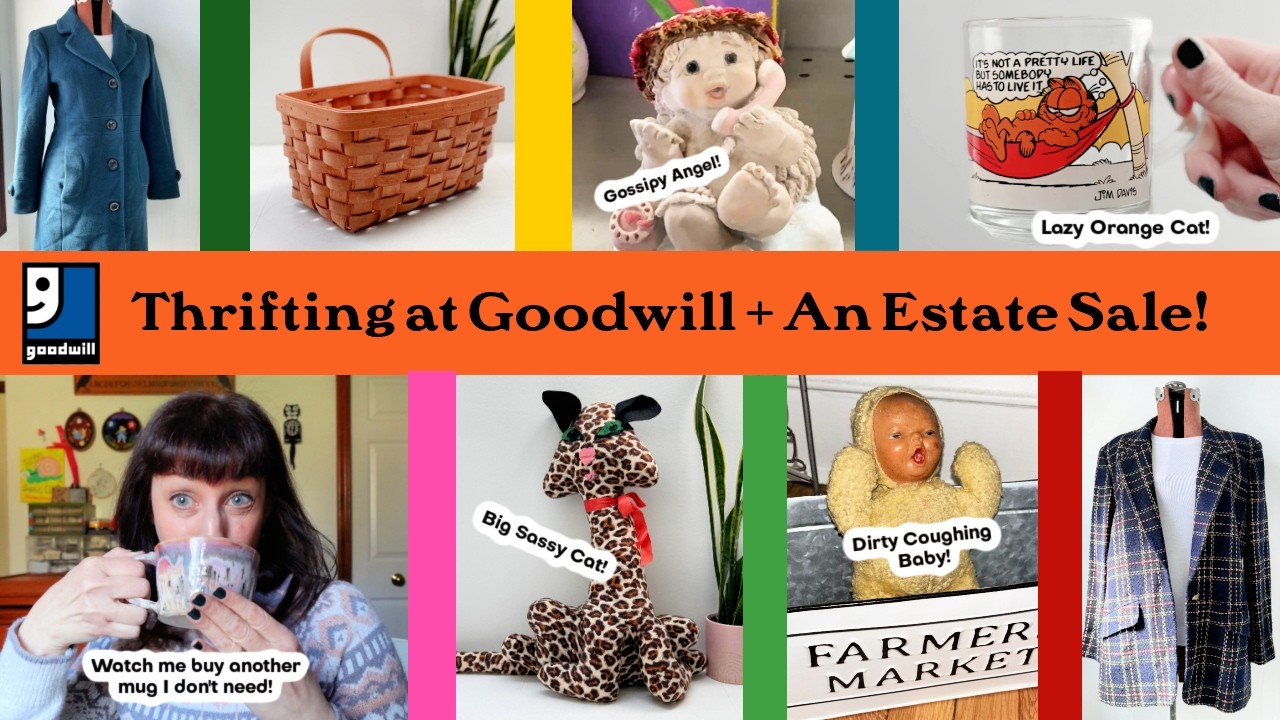 Thrifting at Goodwill + an Estate Sale! Vintage French Wall Tapestry, Toys, Clothes, and Home Decor