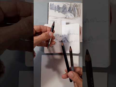 einfache Farbstifttechnik für Winterskizzen