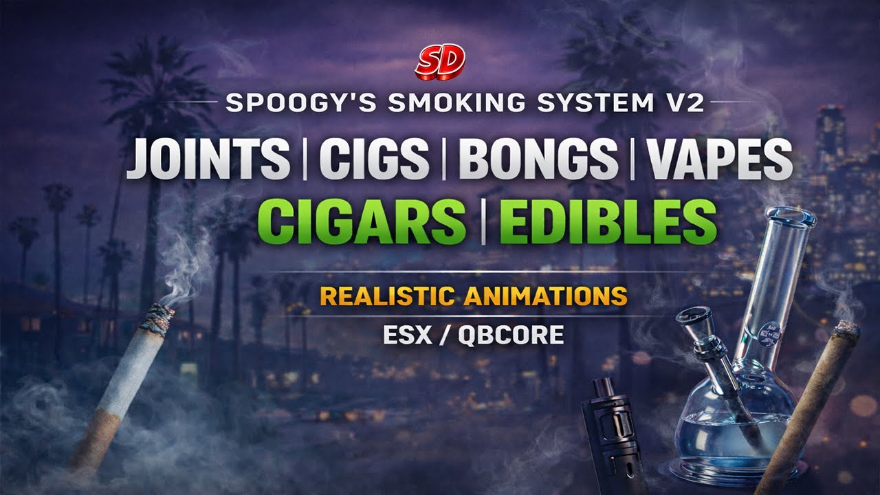 (FiveM) Advanced Smoking System Script V2 Unique Advanced Smoking Script ESX/QBCORE/QBOX