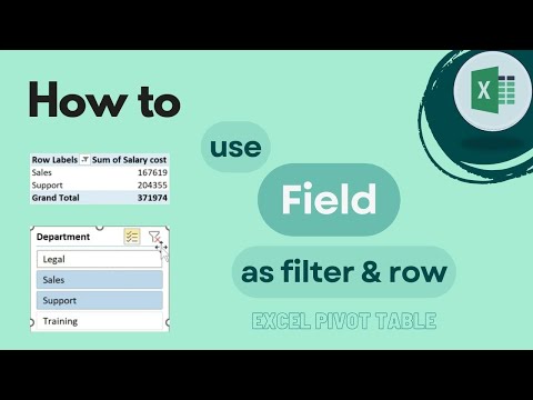Excel Pivot Table: How to Use Field as Filter And Row
