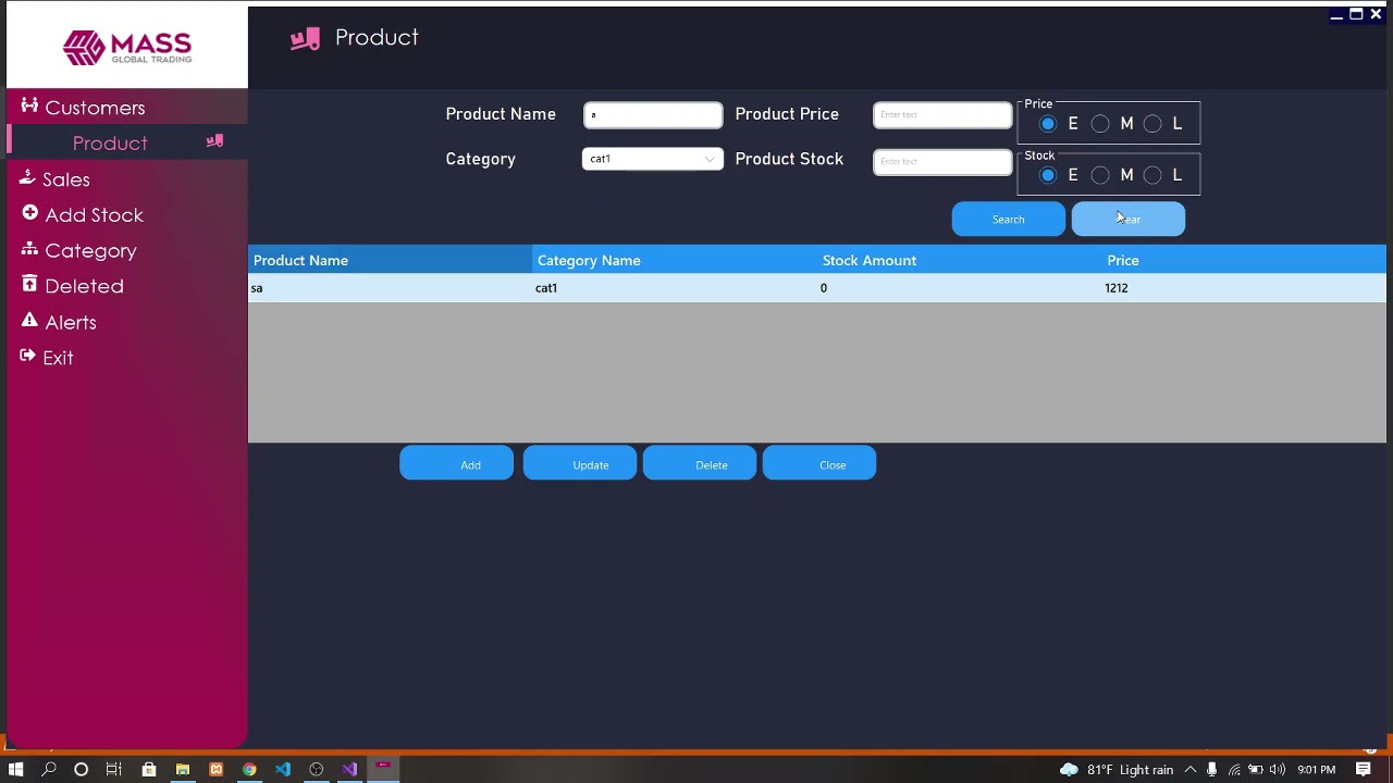 Stock Management App in C# with source code | Source Code & Projects