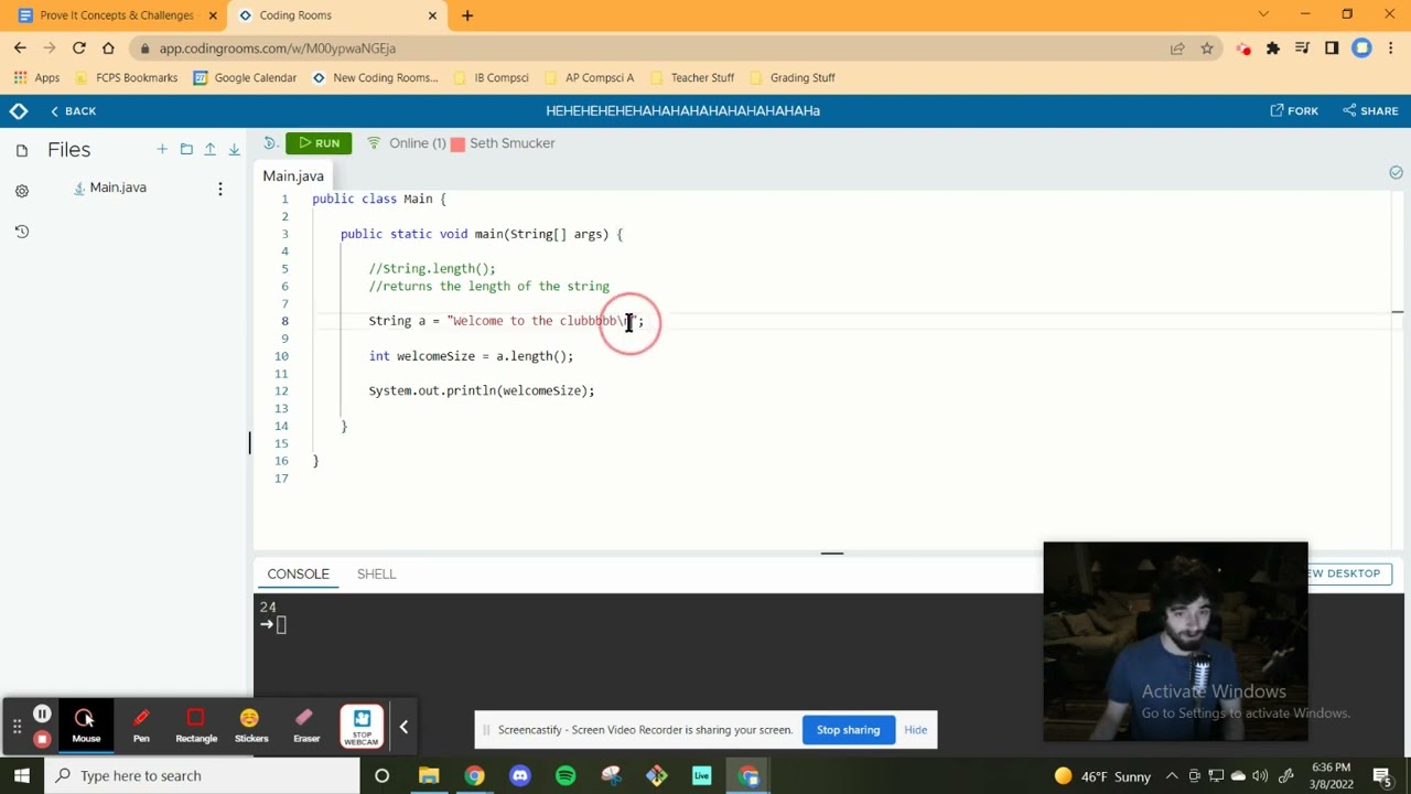APCSA Java - The String Class[1] - String.length()