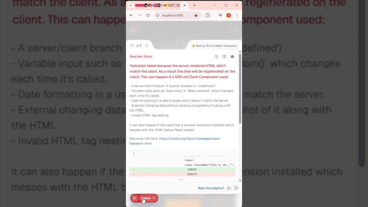 Fix Next.js Hydration Errors: The Easiest Way to Disable Them #suppressHydrationWarning #hydration