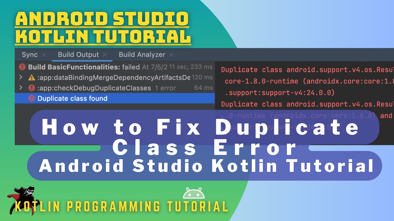 Fix Duplicate Class Error -  Android Studio Tutorial 2023