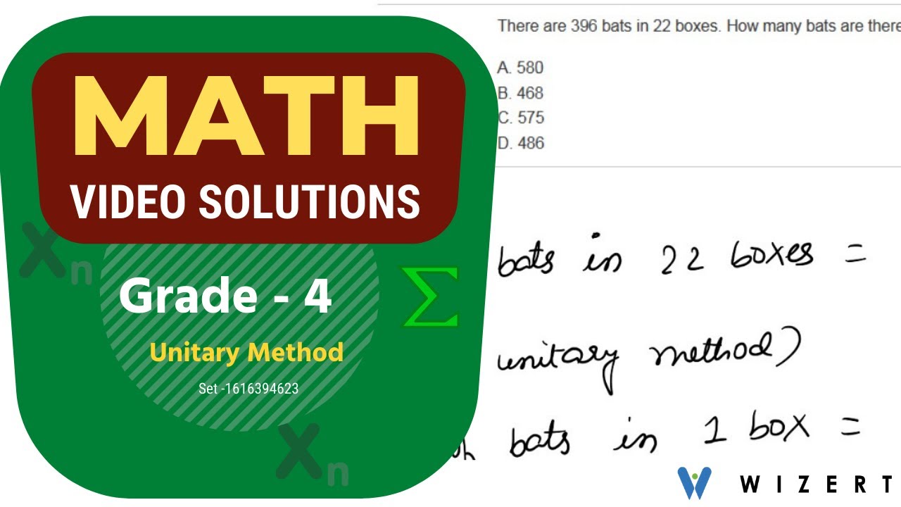 Unitary Method worksheet pdfs for Grade 4 - Set 1616394623