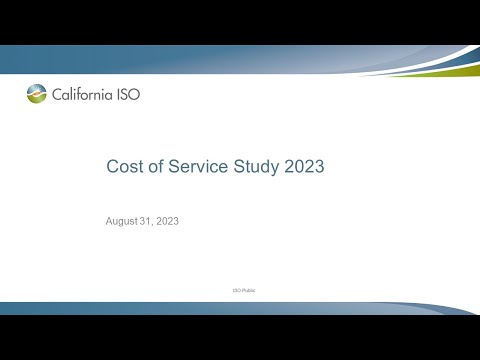 Aug 31, 2023 - Cost of Service Study 2023