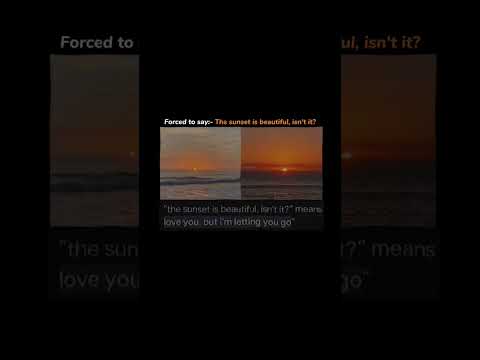 The sunset is beautiful, isn't it?