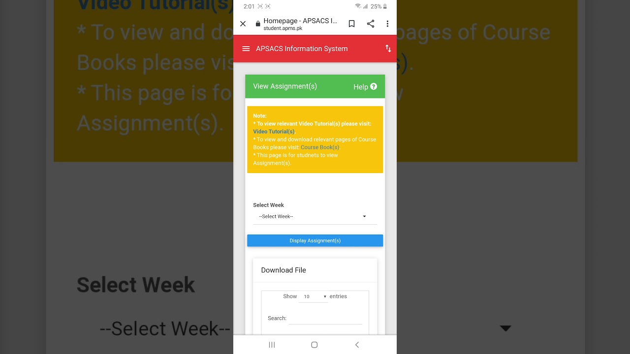 AIS submit assignments