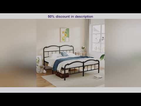 Best product reviews : ZIYOO Cal-king Platform Metal Bed Frame with Headboard and Footboard,V