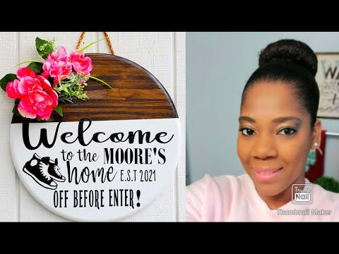 HOW TO MAKE WOOD ROUND SIGN|WOOD ROUND DOOR HANGER