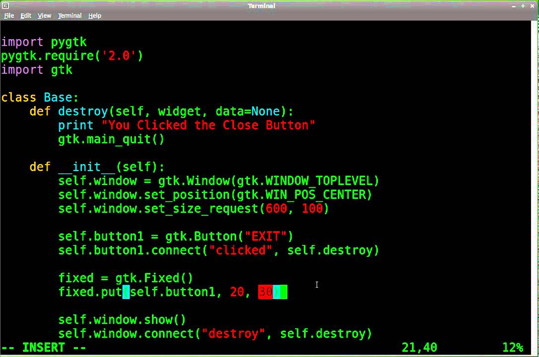 Python - GTK GUI - Tutorial #4 - Buttons