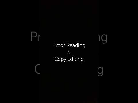 Proof Reading & Copy Editing