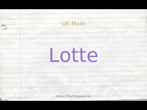 How to pronounce lotte