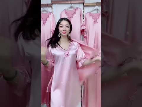 Gorgeous pink satin sleepwear