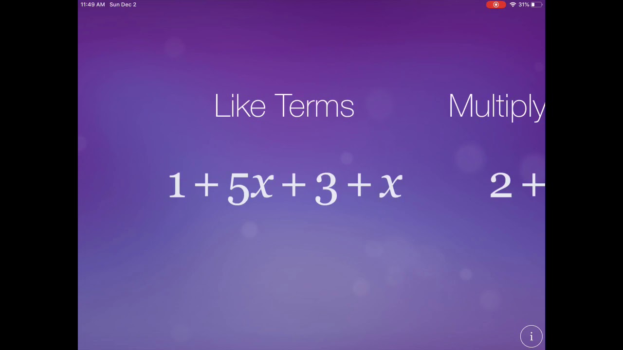 Algebra Touch App Tutorial