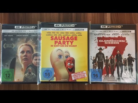 SAUSAGE PARTY, ARRIVAL & DIE GLORREICHEN 7 - 4K Ultra HD Blu-ray Unboxing [UHD]
