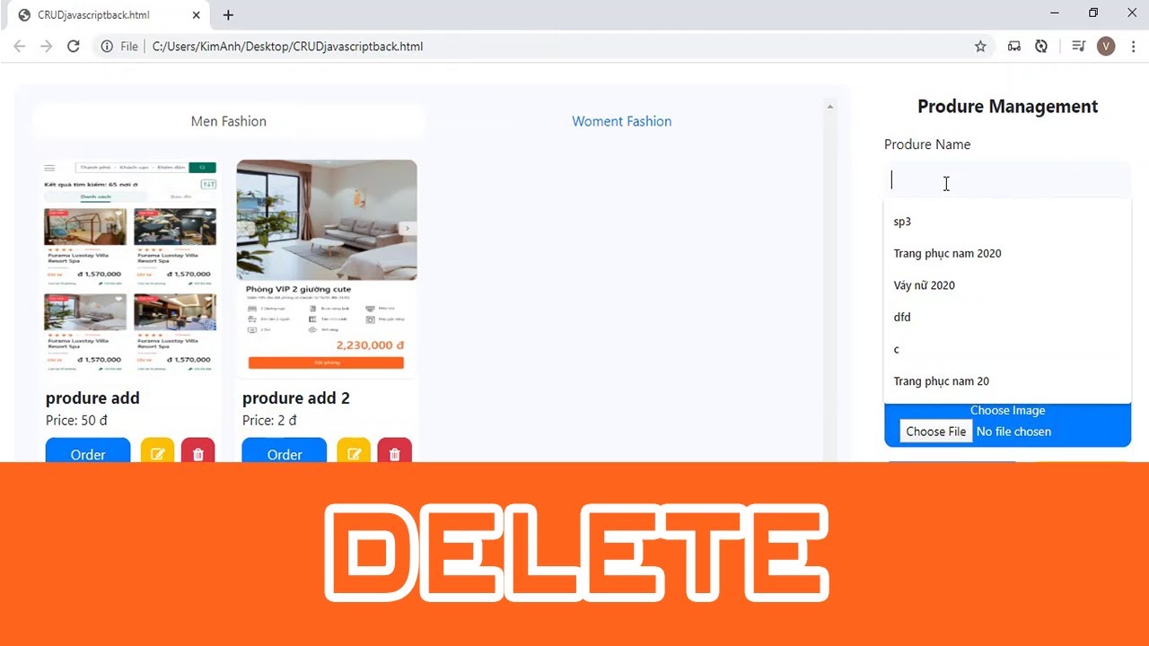 Javascript CRUD Tutorial (Create, Read, Update, Delete) - Delete