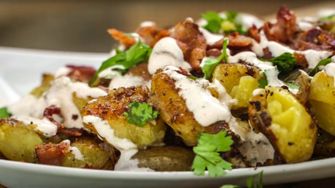 Extra Crispy Loaded Smashed Potatoes