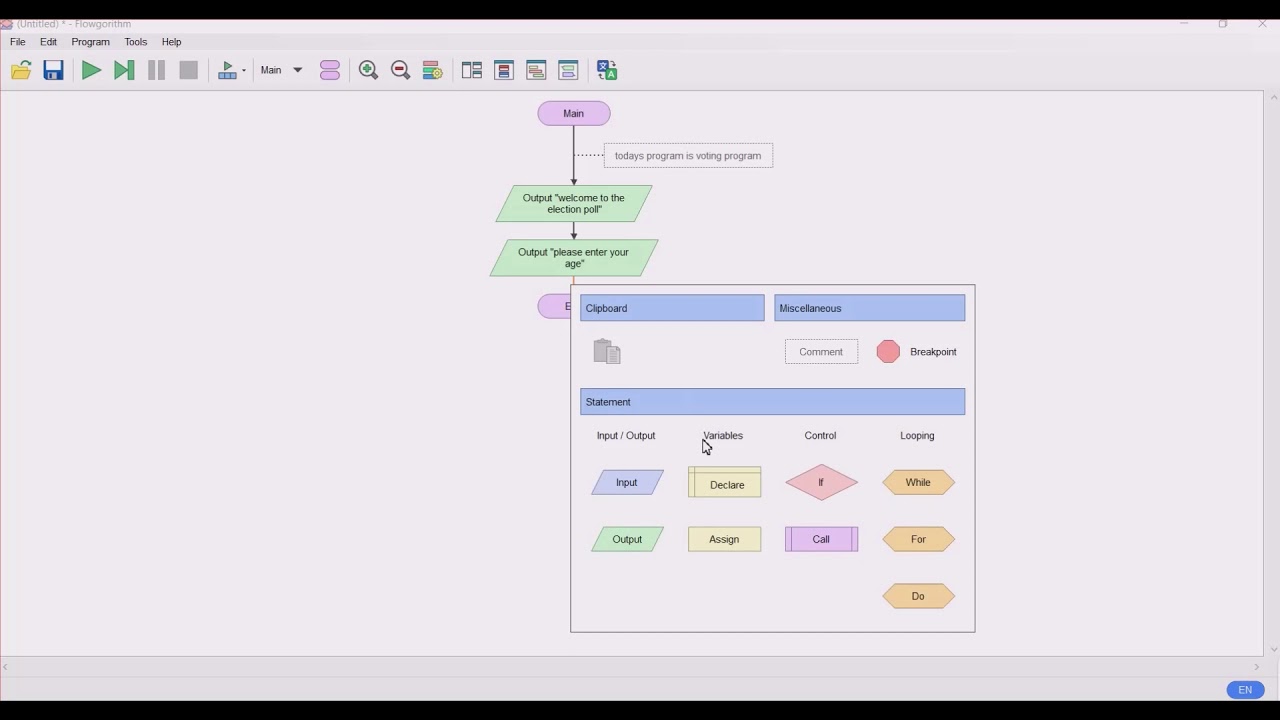 Creating a voting program using flowgorithm || tech with triple j