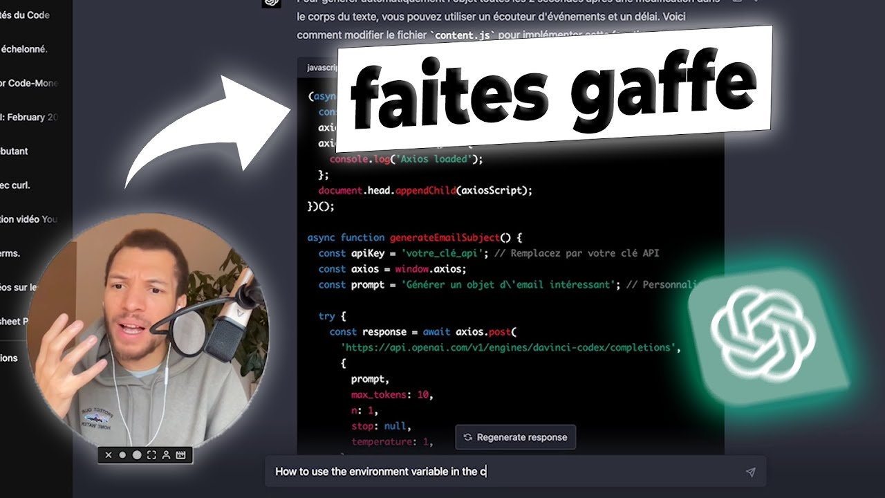 Mon expérience de codage à 100% avec ChatGPT et mes réflexions sur le projet. - Chat GPT 4 FRANCAIS