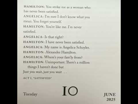 Hamilton Calendar 2025 day 10 #hamilton #alexanderhamilton#hamiltonmusical #foryoupage #june #fyp