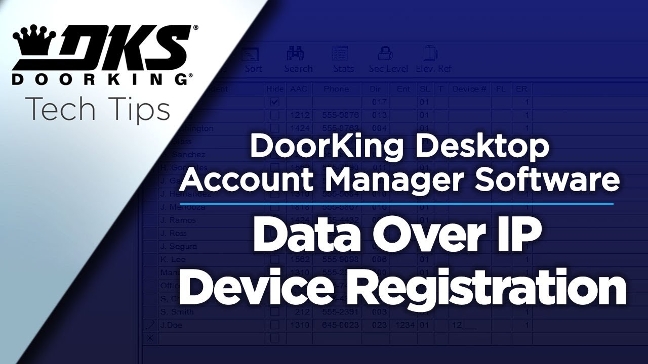 DKS Tech Tips: DoorKing 32 Remote Account Manager Software – Data Over IP Device Registration