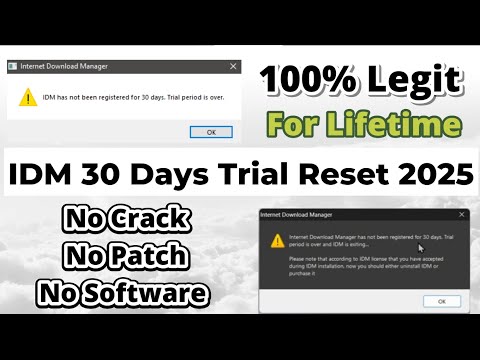 IDM 30 days free trial reset | Use IDM free with 30 days trials for lifetime | 100% legit | 2025