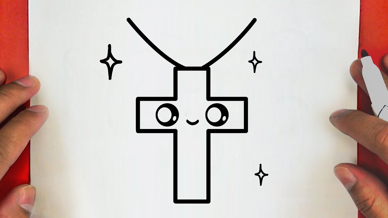 HOW TO DRAW A CUTE CROSS,STEP BY STEP, DRAW Cute things