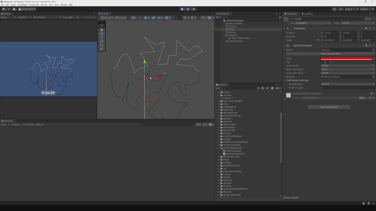 Testing Point In Polygon 2D algorithm
