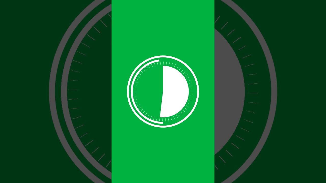 60 seconds timer clock countdown vertical green white screen  🕒️