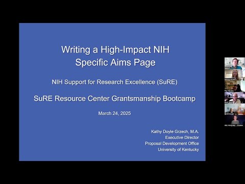 Session 1: Writing a High-Impact NIH Specific Aims Page