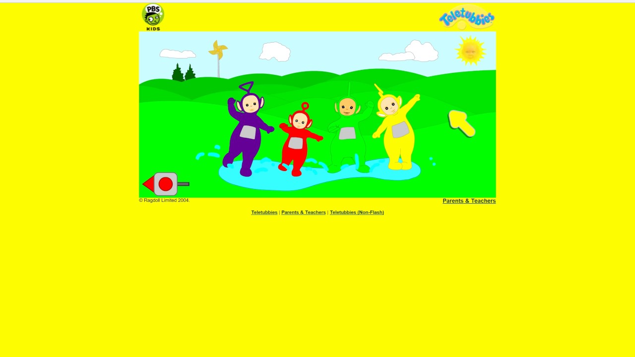 PBS Kids Teletubbies 2004 Puddle Game