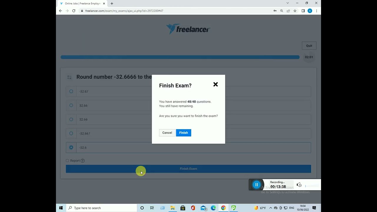Freelancer Basic Numeracy Exam 1